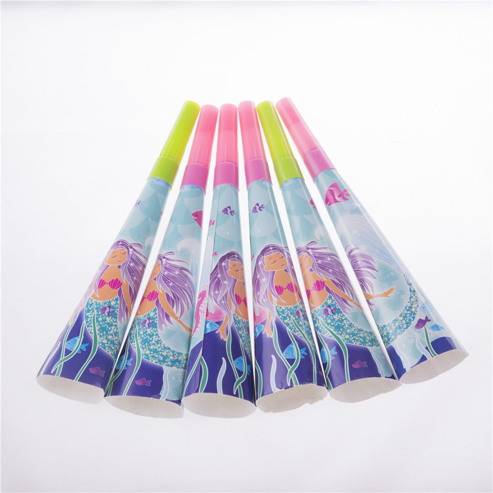 Big Mermaid Princess theme paper horn ocean party ... – Vicedeal