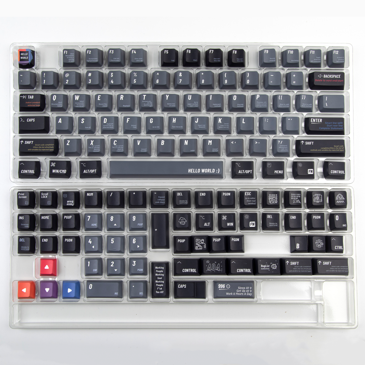 Hello world Cherry Profile PBT Keycaps Dark Dye Su... – Grandado