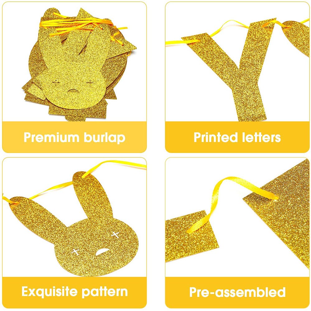 YPS Gold Glitter Banners Home Decorations Photo Bo... – Grandado