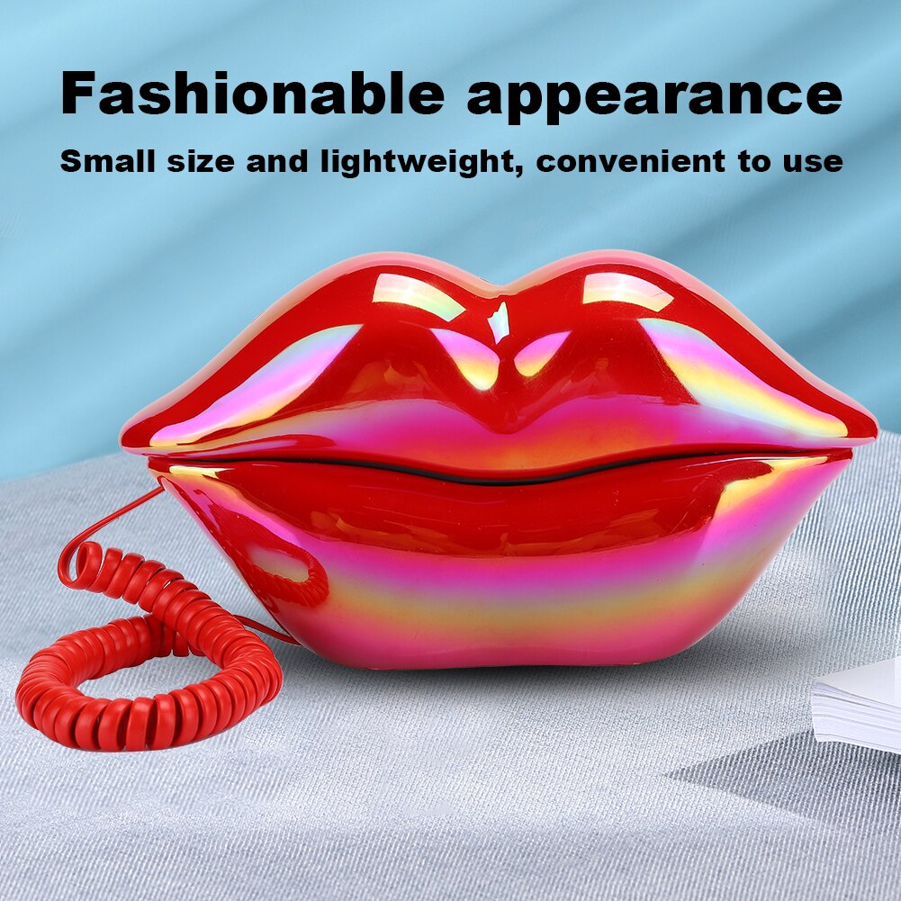 Red Lips Landline Phone European Style Desktop Tel... – Vicedeal