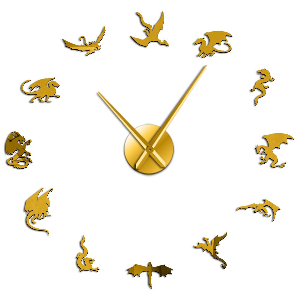 Black Evil Dragon Mirror Sticker DIY Large Wall Cl... – Grandado