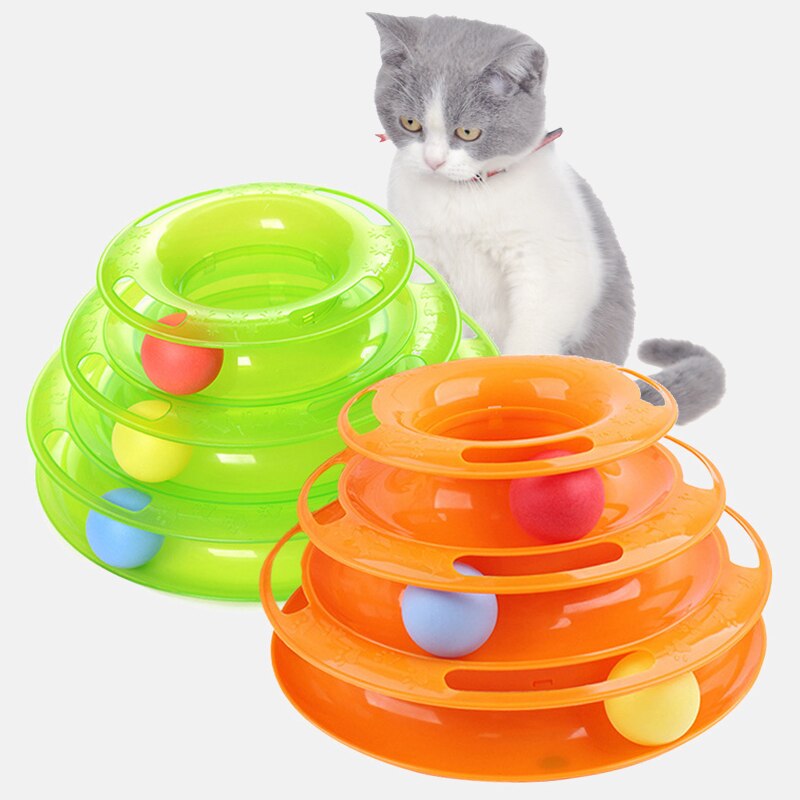 Three Levels pet cat toy Training Amusement plate ... – Grandado