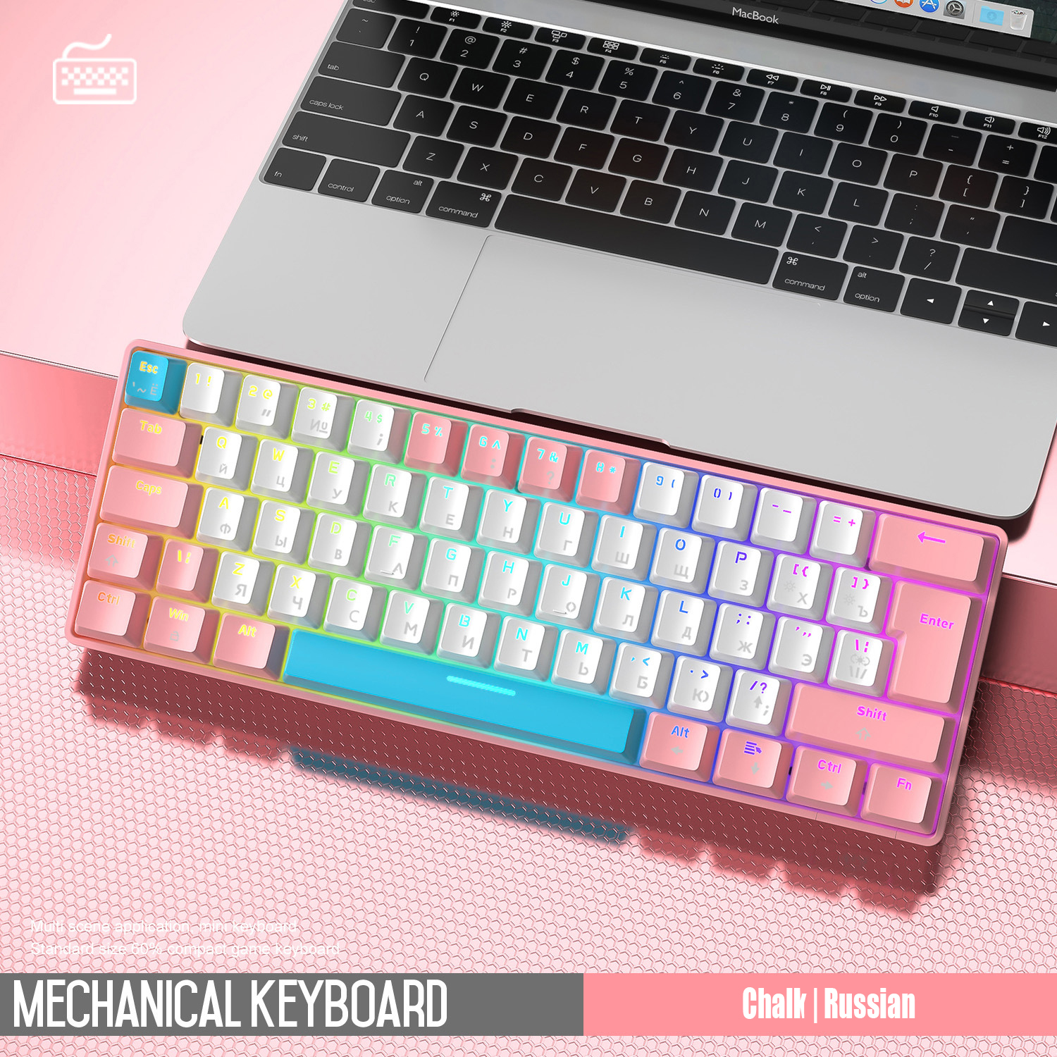 T60 Russian/En Mini Gaming Mechanical Keyboard 62 ... – Grandado