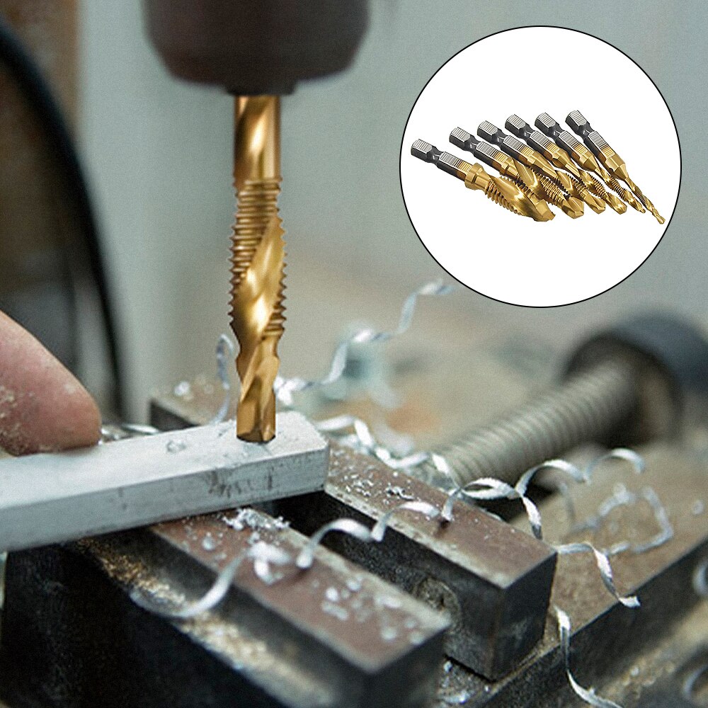 Tap Boor Titanium Plated Hex Shank Hss Schroefdraa... – Vicedeal