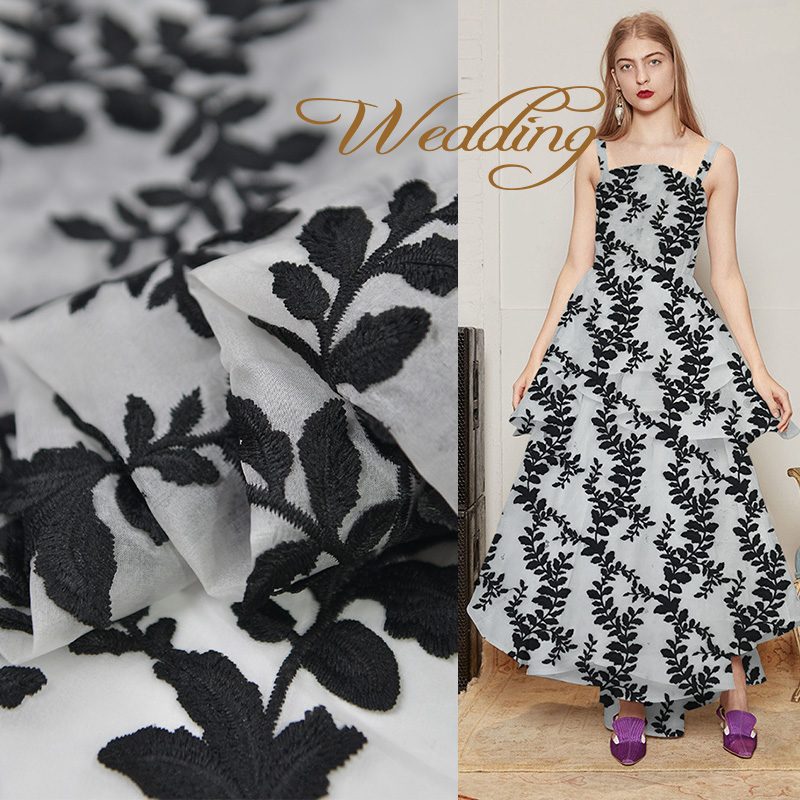 19 130cm Width Silk Organza Bottom Cloth 3D Embroi... – Vicedeal