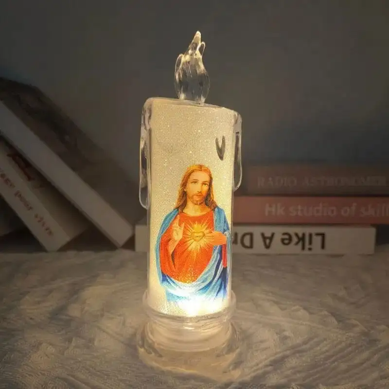 LED Prayer Flameless Candles Jesus Saints Religiou... – Grandado
