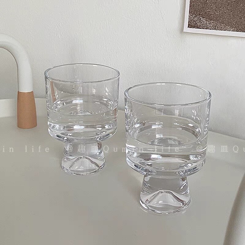 Ins Style Glass Goblet Transparent Juice Cup Curve... – Grandado