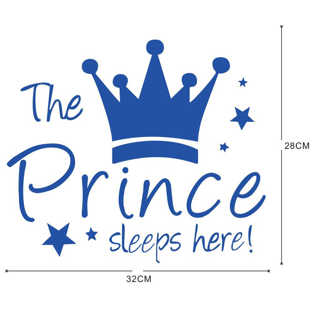 The Princess or Prince Wall Sticker Girls Boys Roo... – Grandado