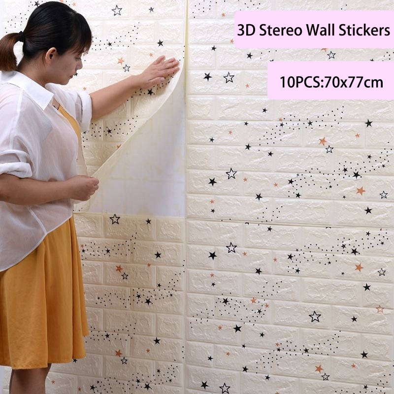 10pc Peel and Stick 3D Wall Stickers Cartoon Stars... – Vicedeal