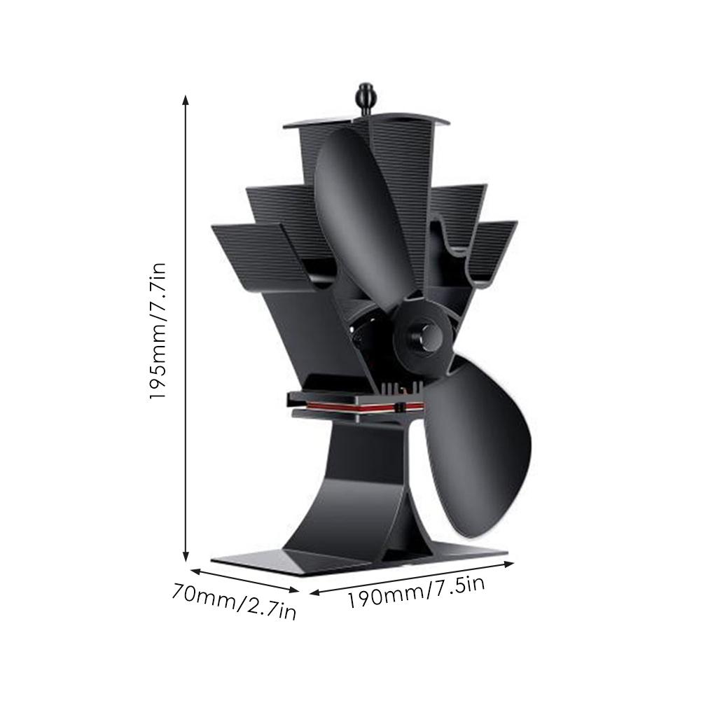 Effecient 2 Blades Heat Powered Stove Fan Log Wood... – Vicedeal