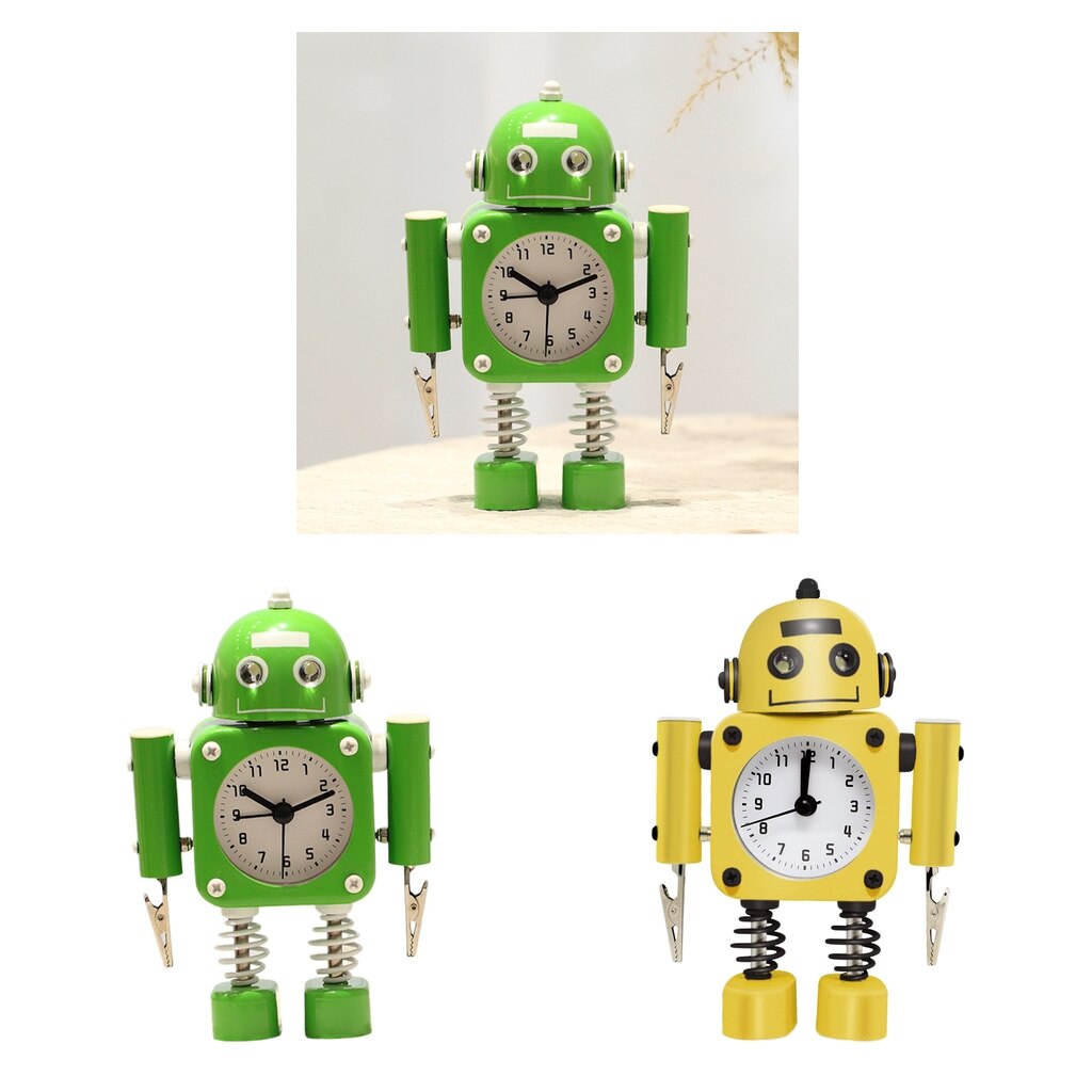 Set of 2 Robot Alarm Clock Office Wake-up Clock Ba... – Grandado