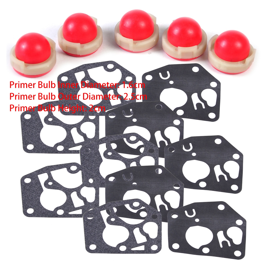 Letaosk 5 x primer bulb + diafragma packning passa... – Vicedeal