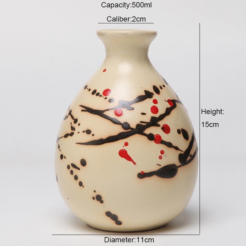 500ml Hand Painted Ceramic Hip Flasks Japanese Sty... – Grandado