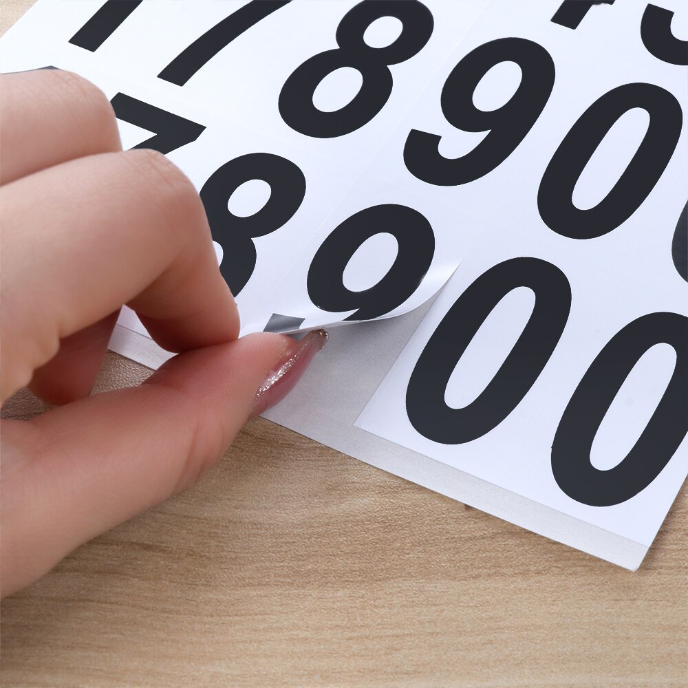 10Sheets Black Label Numbers Stickers Self adhesiv... – Grandado