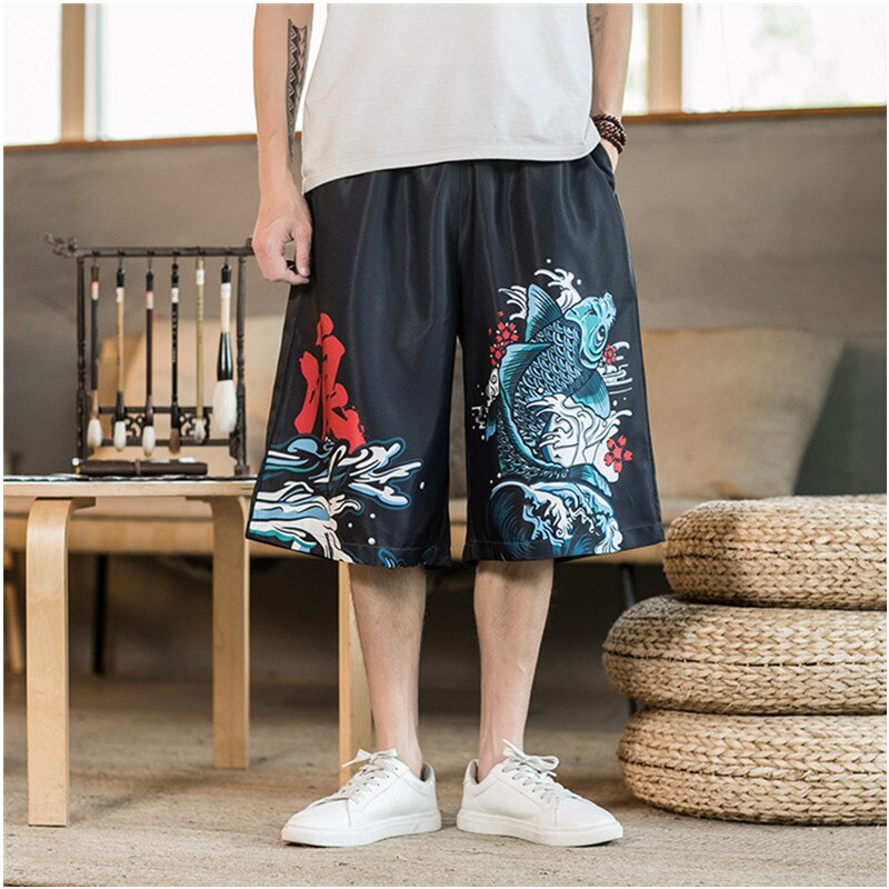 Kimono Pants Japanese Casual Loose Samurai Printed... – Grandado