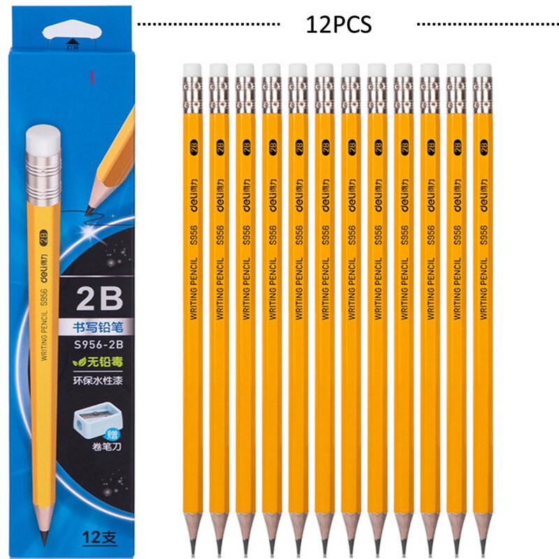 12 Stks/pak Hb Potlood Eenvoudige Briefpapier Wink... – Vicedeal