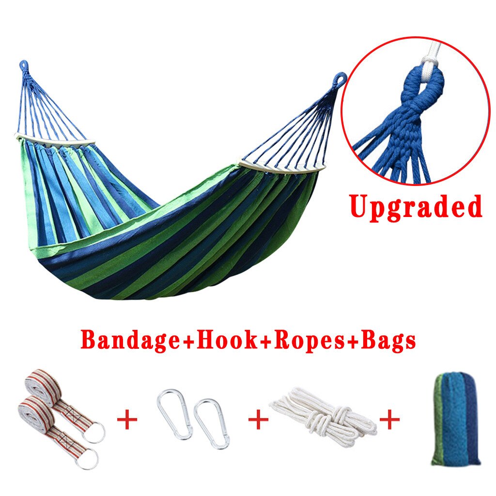 Striped Hammocks Comfort Durability Yard Hanging C... – Vicedeal
