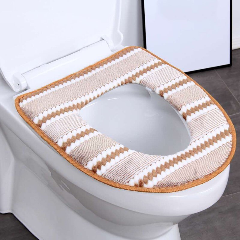 Neue Stil Weichen Streifen Muster Wc Sitz Pad Wass... – Vicedeal