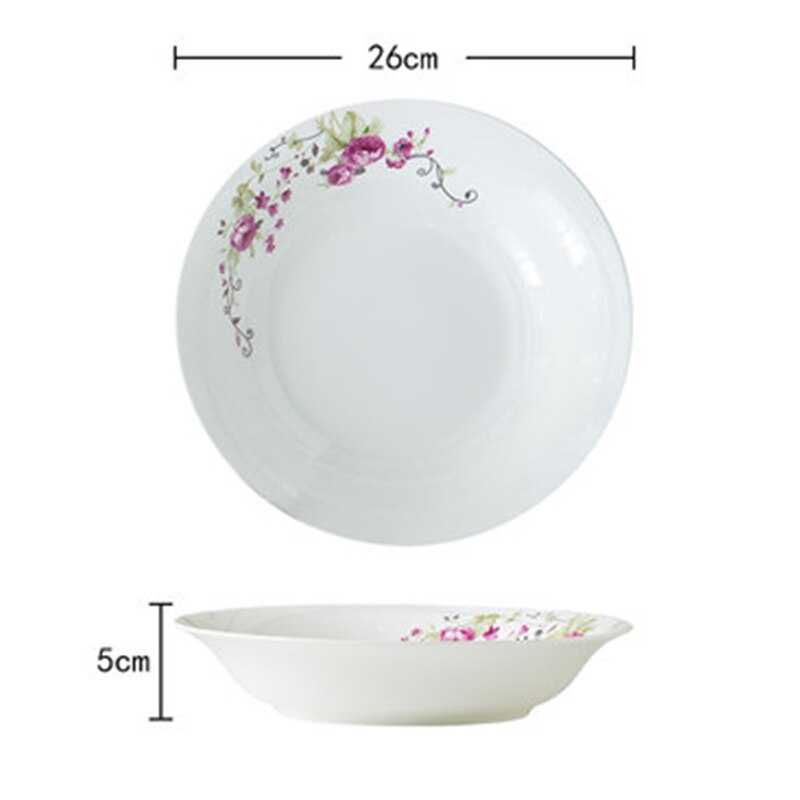 Wourmth Bone Porcelain Plates Rural Flower Plate W... – Vicedeal
