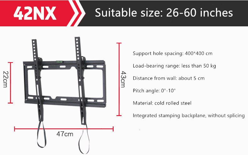 Wall TV support shelf 29 32 40 42 55 65 70 75 inch... – Grandado