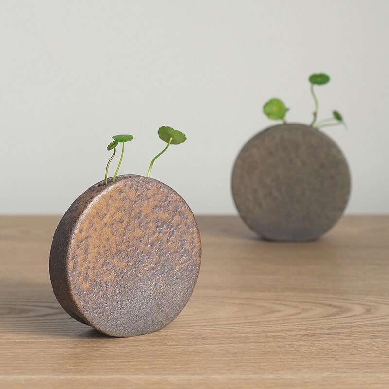 Modern Glazed surface ceramic vase Japanese Zen Ro... – Grandado