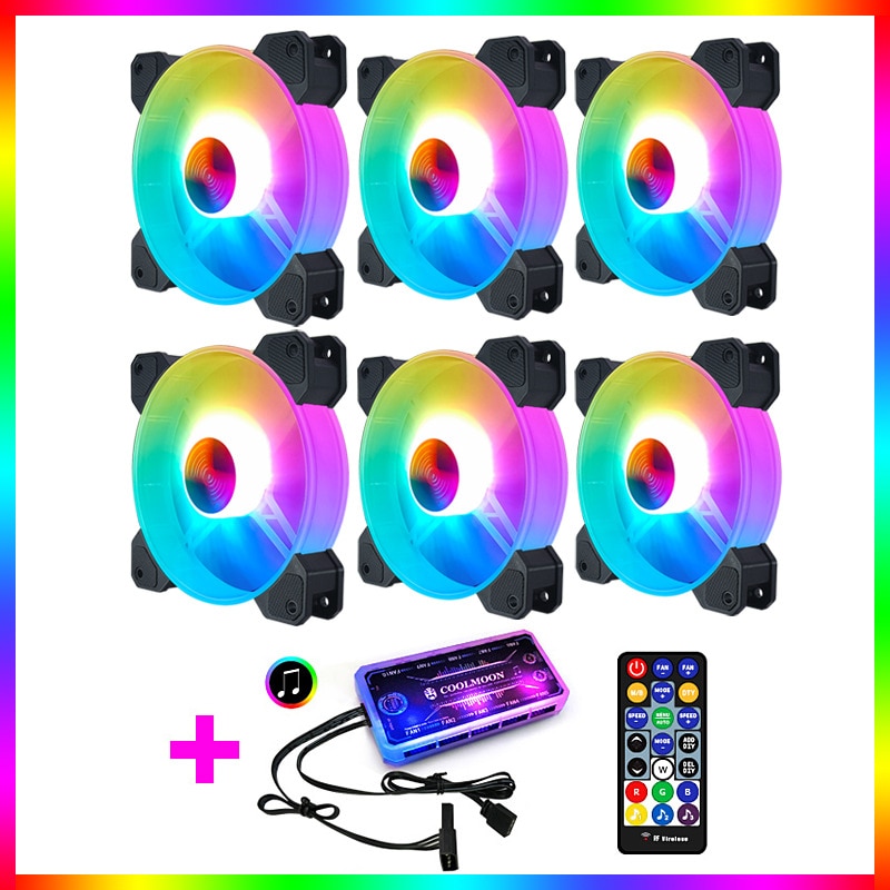 Cool Moon Yuhuan RGB chassis fan 12cm desktop comp... – Grandado