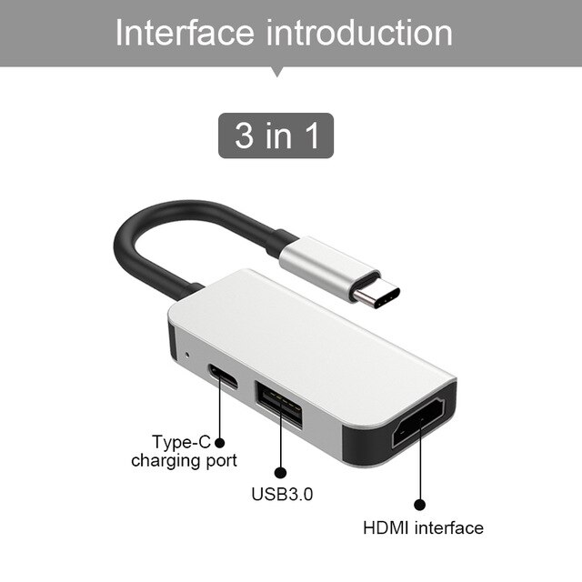 PD USB C Hub To HDMI Adapter 4K Thunderbolt 3 Type... – Grandado