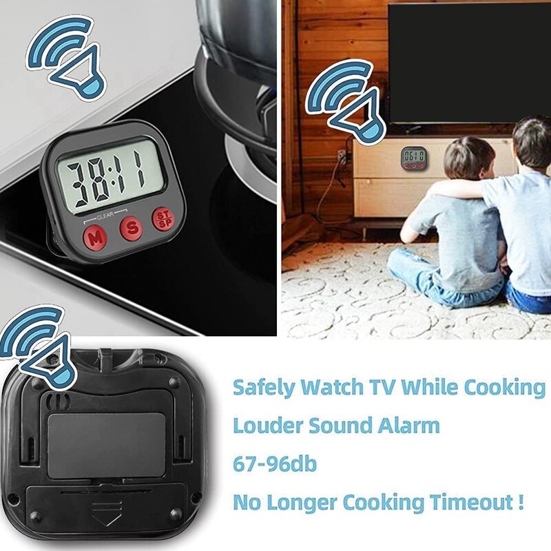 Kitchen Timer, Digital Visual Timer Magnetic Clock... – Grandado Kitchen Timer, Digital Visual Timer Magnetic Clock... – Grandado