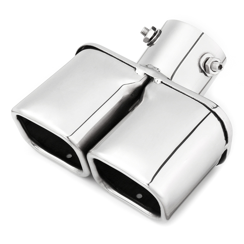 Auto Auto Zilver Rvs Chrome Dubbele Outlet Uitlaat... – Grandado