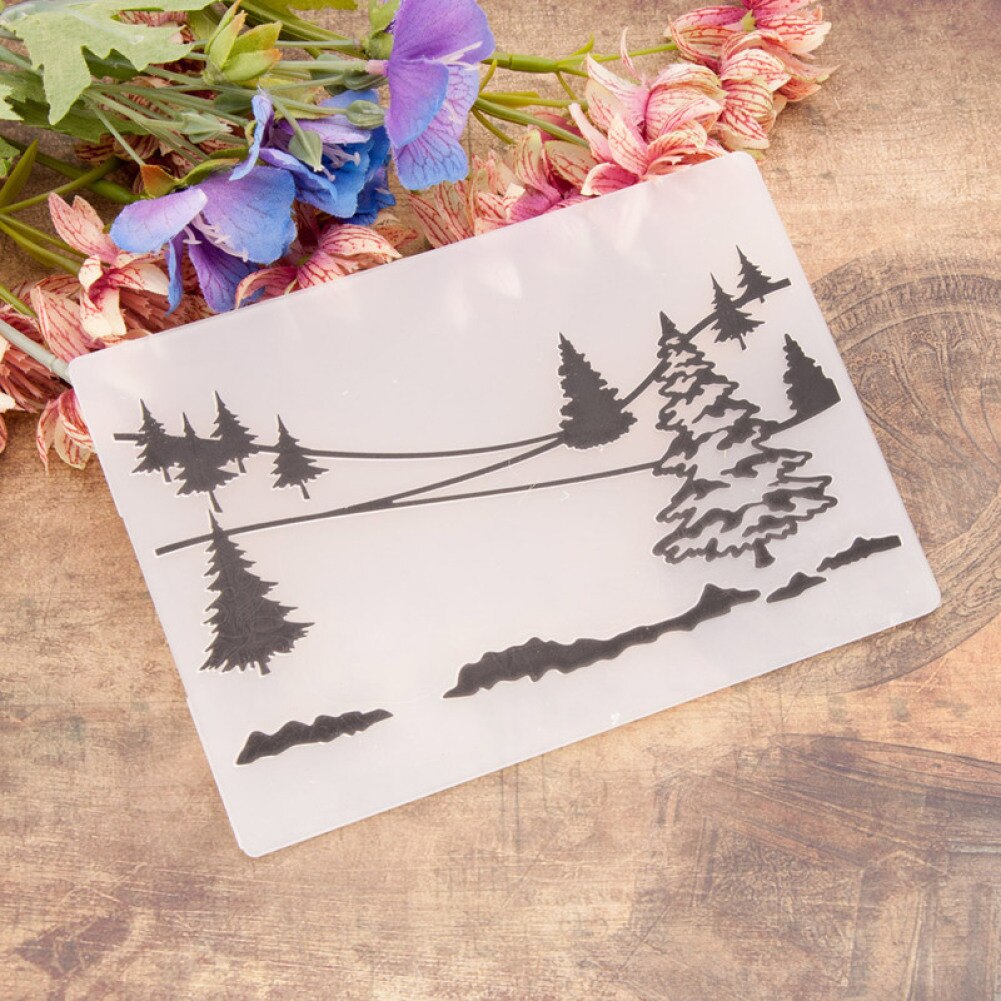 Tree Snowfield Plastic Embossing Folder Stencils T... – Vicedeal