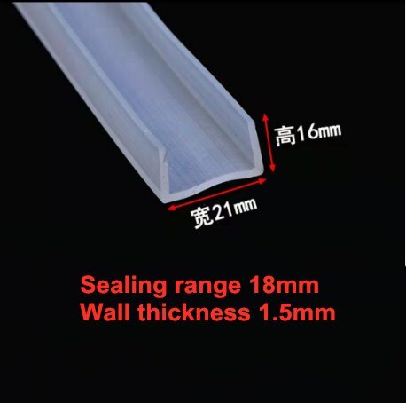 2 meters U-channel Silicone rubber shower door gla... – Grandado