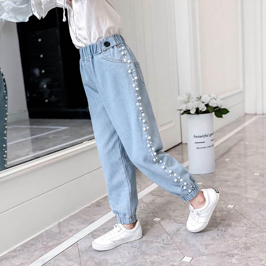 Summer Casual Teenager Blue Jeans For Girl Loose S... – Grandado