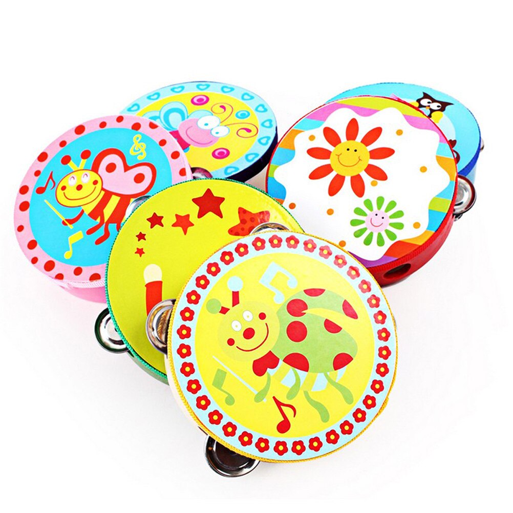 1 x Drum Rattles Wooden Musical Drum Rattles Educa... – Grandado