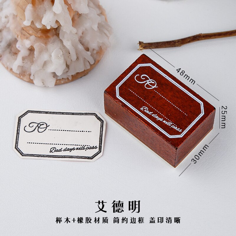 Retro Frame Label Decorative Stamps Wood Mounted R... – Grandado