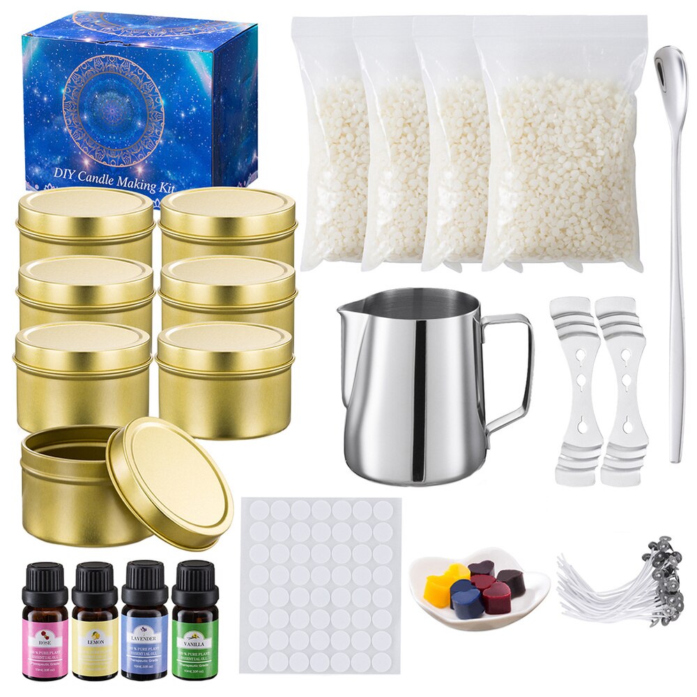 1 Set DIY Scented Candle Kit Tinplate Candle Cup M... – Grandado