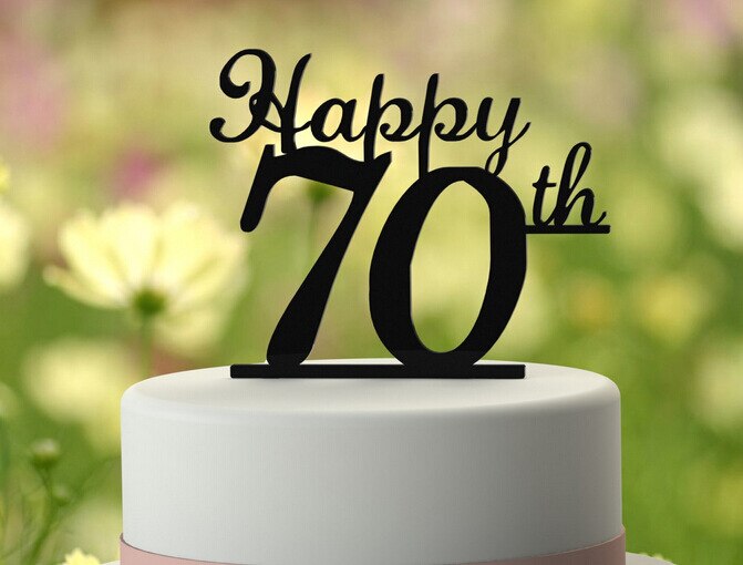 40 50 60 70 80 acryl Cake Topper Zwart Gelukkige V... – Grandado