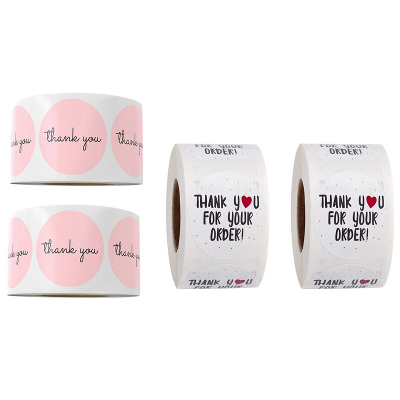 1000Pcs 1 Inch Thank You Stickers Pink Stickers & ... – Grandado