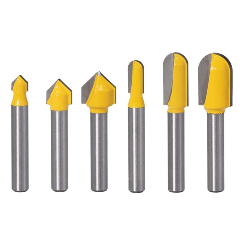 6Pcs 1/4Inch Shank Carbide 90 Degree V-Groove And ... – Grandado