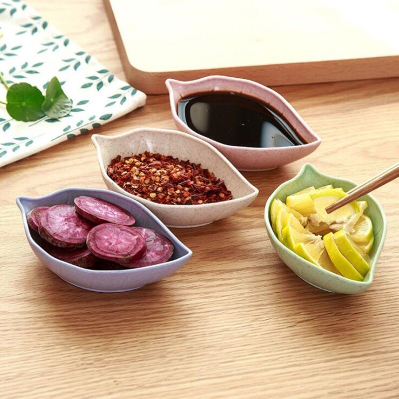 KCASA Wheat Straw Leaves Sauce Salt Dish Bowl Leaf... – Vicedeal