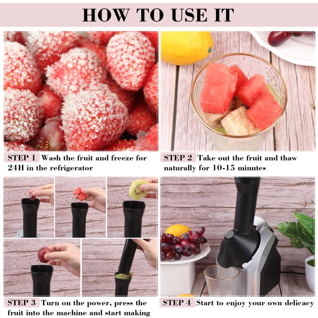 Home Ice Cream Maker, Dessert Fruit Serve Ice Crea... – Vicedeal