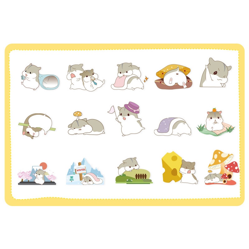 45PCS /Pack Kawaii Little Hamster Paper Sticker Ad... – Vicedeal