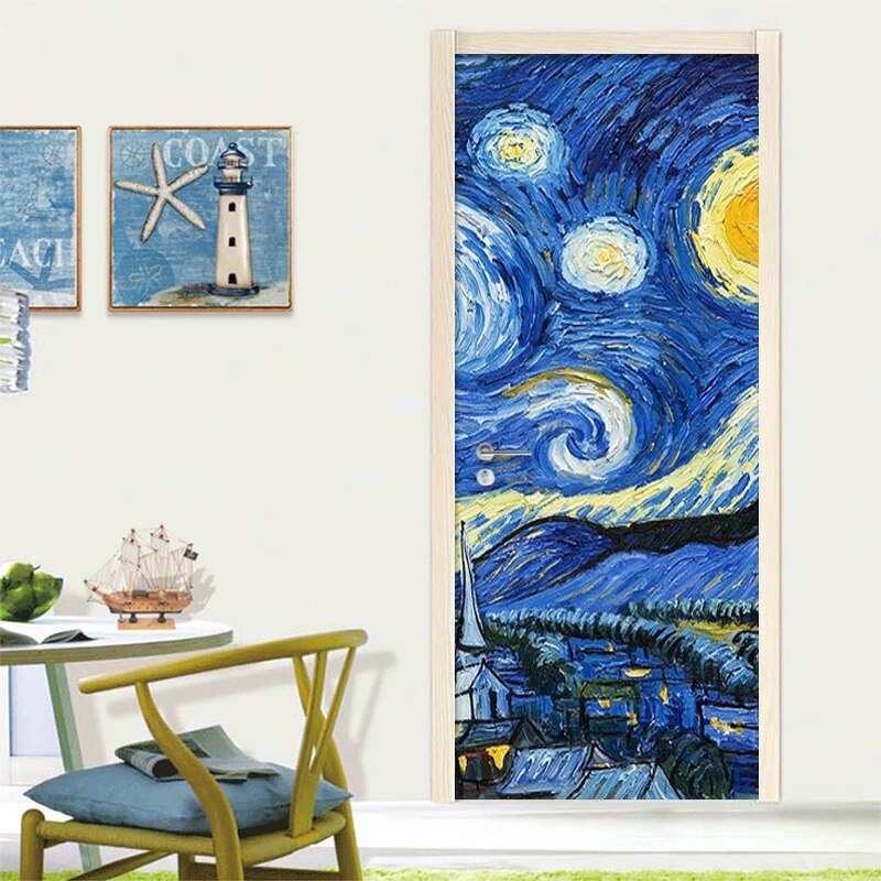 Starry Night Door Stickers Home Decoration Wall St... – Grandado