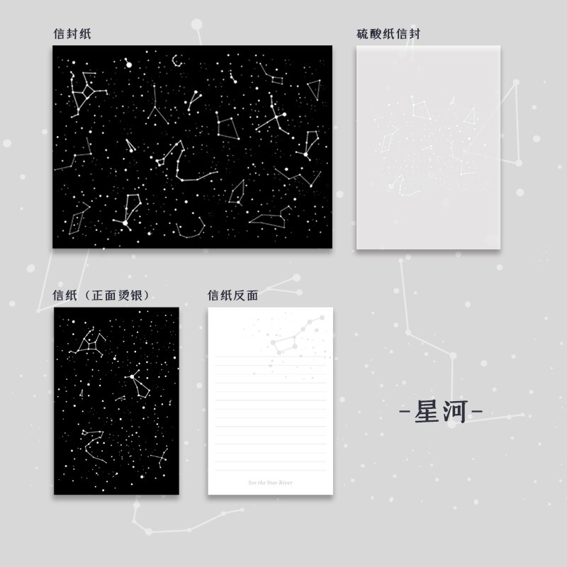 6pcs/pack Bronzing Letterhead Set Galaxy Universe ... – Vicedeal