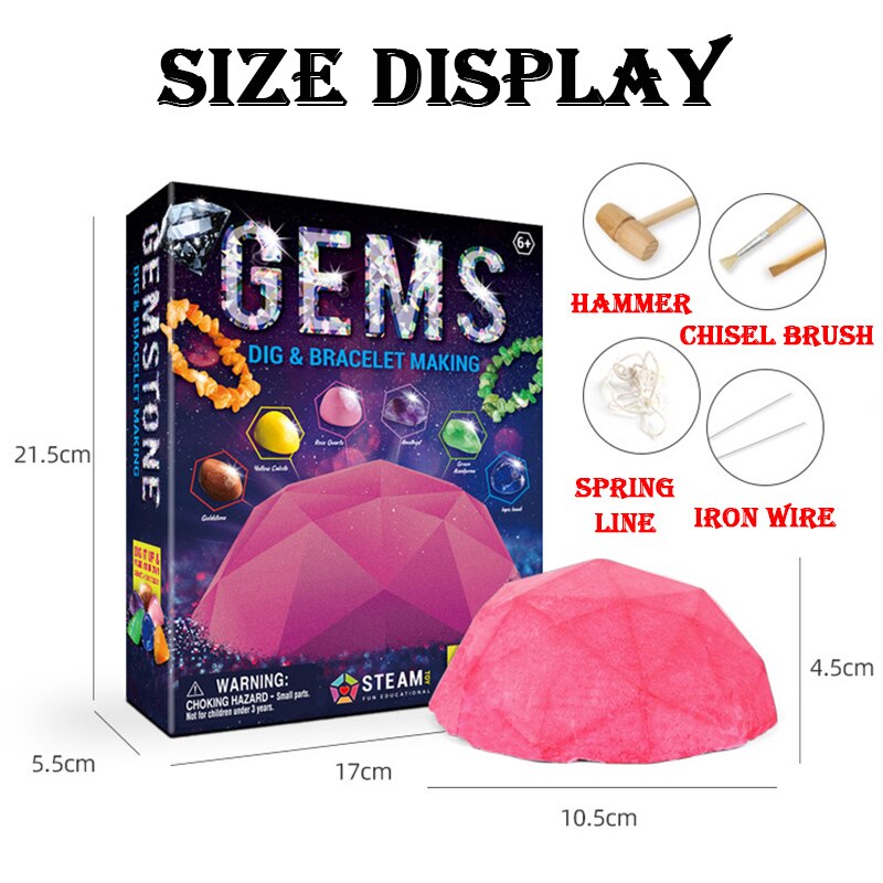 DIY Gemstones Dig Kit Gemstone Bracelet for Kids S... – Grandado