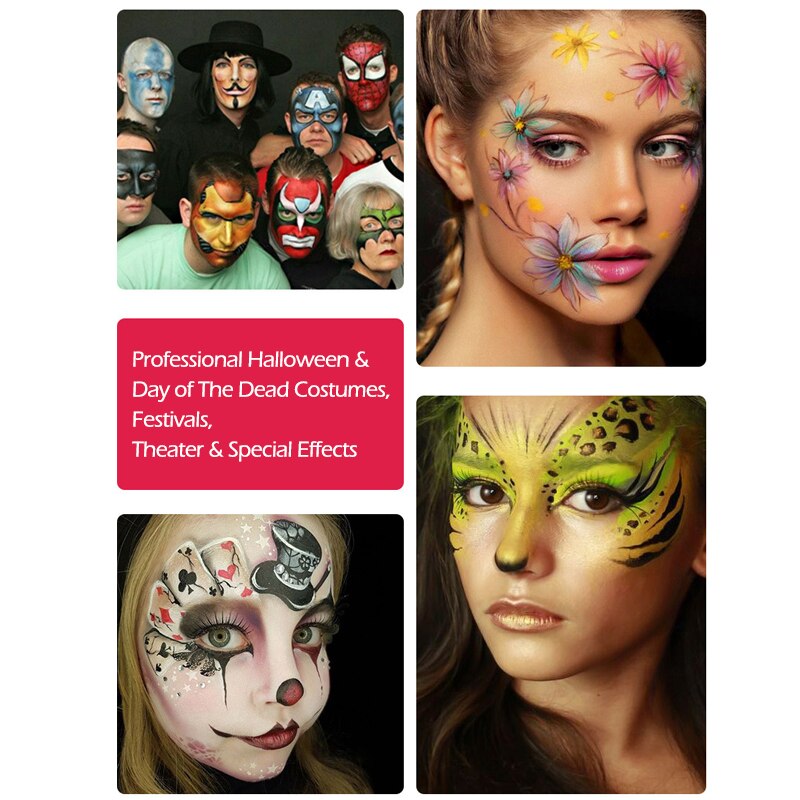 12 Colors Face Paint Kit Nontoxic Paint for Hallow... – Vicedeal