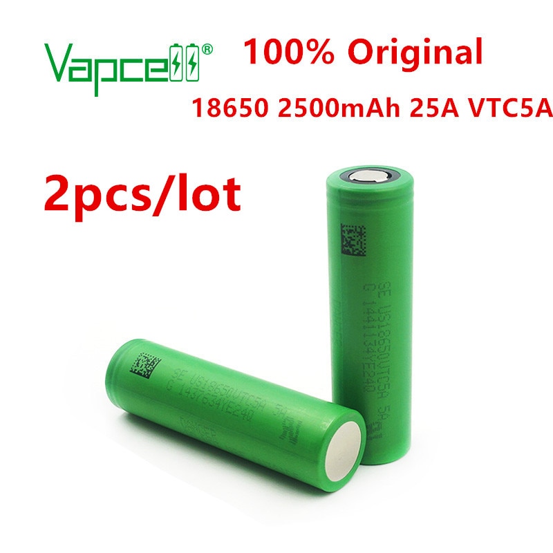 2pcs/lot Vapcell 100% original 18650 2500mAh 25A 3... – Grandado