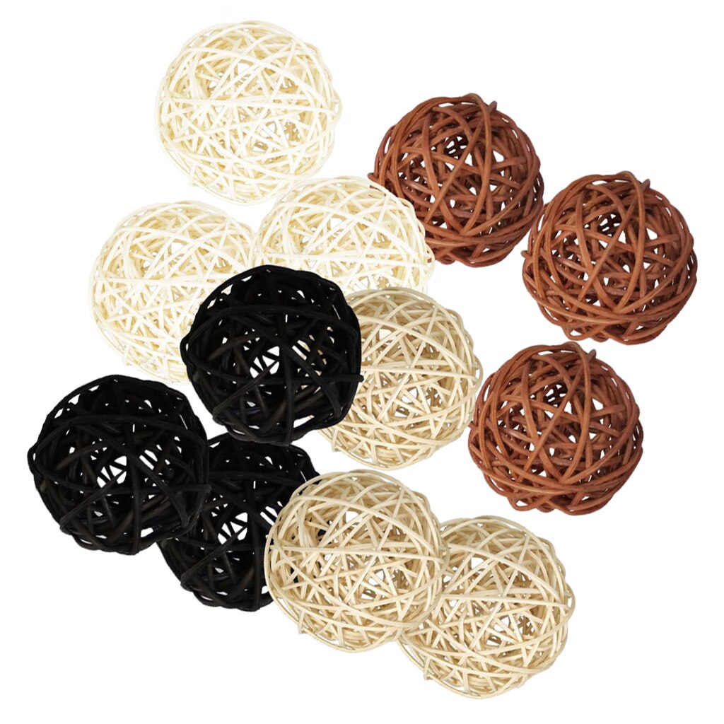 12Pcs Decorative Wicker Rattan Ball 5 cm Spheres, ... – Vicedeal