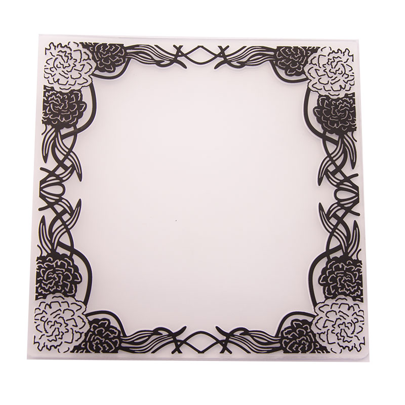 Marco cuadrado DIY plástico gofrado con flores car... – Grandado