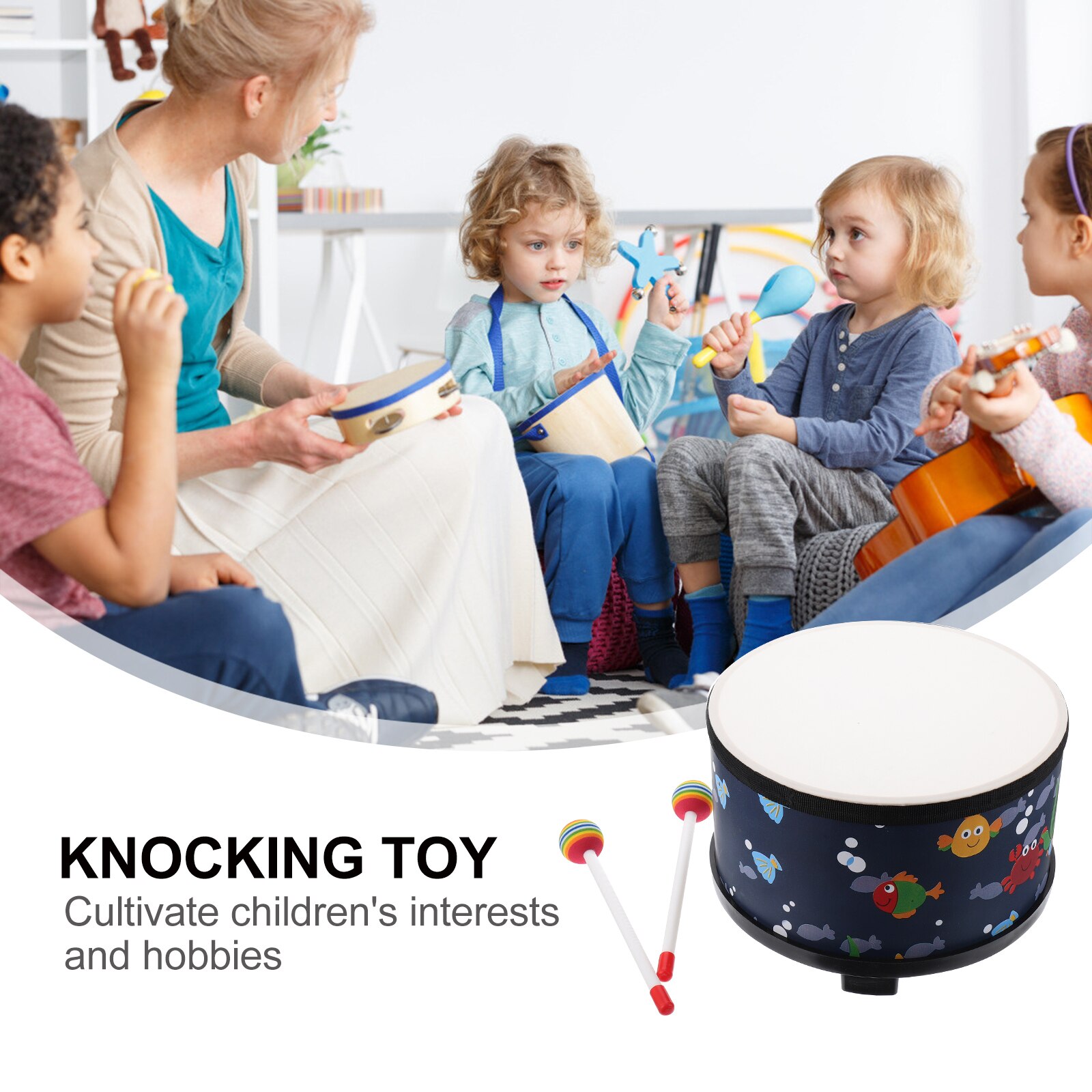 Early Educational Musical Instrument Drum Kids Bea... – Grandado