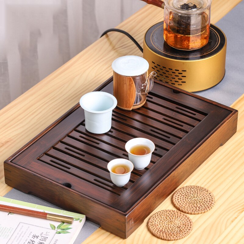 Tea Tray Bamboo Water Storage Japanese Style Livin... – Grandado